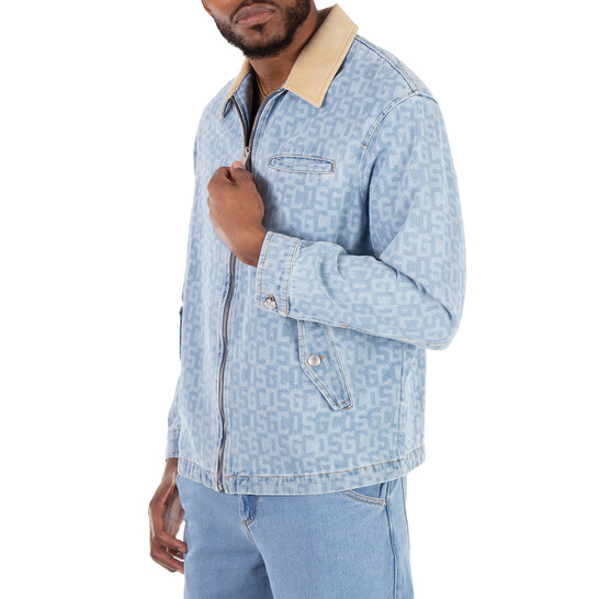 GCDS Monogram Denim Harrington Jacket, Size Medium A2OM0401DA2-LIGHT ...