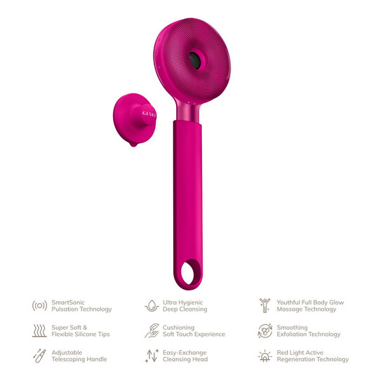 Geske Magenta Sonic LED Full-Body Brush 9 in 1 4099702007208 - Skin ...
