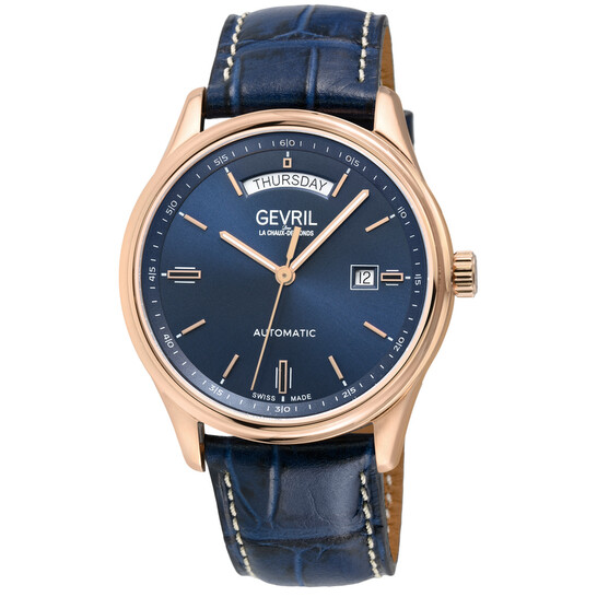 Gevril Excelsior Automatic Blue Dial Men's Watch 48204 840840142702 ...