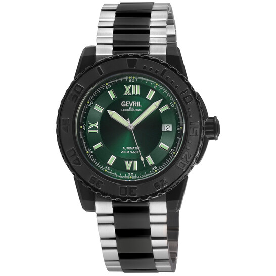 Gevril Seacloud Automatic Green Dial Men's Watch 31289B 840840148650 ...