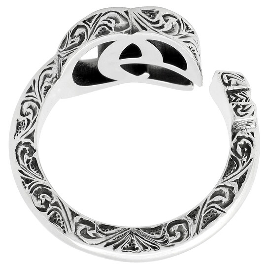 Gucci Aged Silver Double G Marmont Ring, Size 13 YBC627760002 - Ladies ...