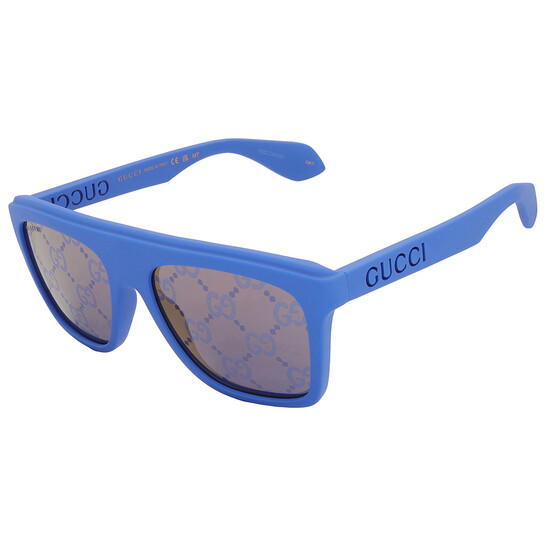 Gucci Blue Logo Browline Men's Sunglasses GG1570S 004 57 889652469058 ...