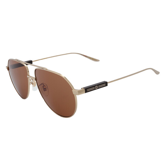 Gucci Brown Pilot Men's Sunglasses GG1311S 004 61 889652413440 ...