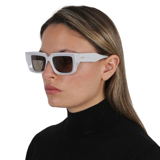 Gucci Brown Rectangular Unisex Sunglasses GG1529S 004 54 889652467054 ...