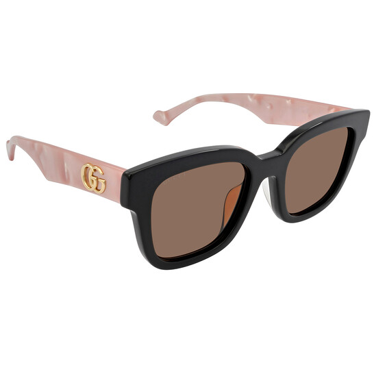 Gucci Brown Square Ladies Sunglasses GG0998S 005 52 889652356174 ...
