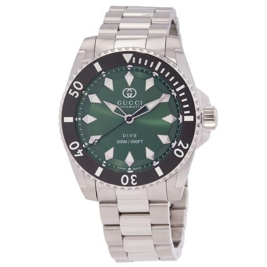 Gucci Dive Automatic Green Dial Men's Watch YA136363 - Watches, Dive ...