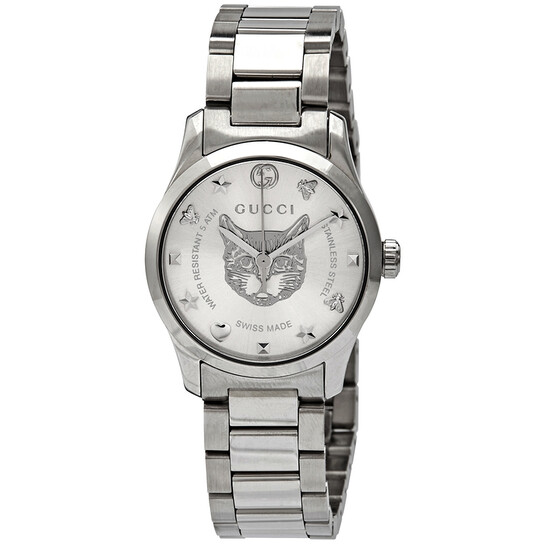 Gucci G-Timeless Silver Dial Ladies Watch YA126595 731903457843 ...