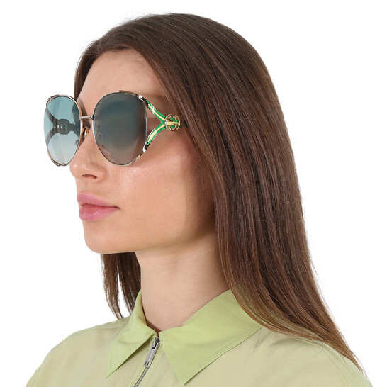 Gucci Gradient Green Oval Ladies Sunglasses GG0225S 006 63 889652392066 ...