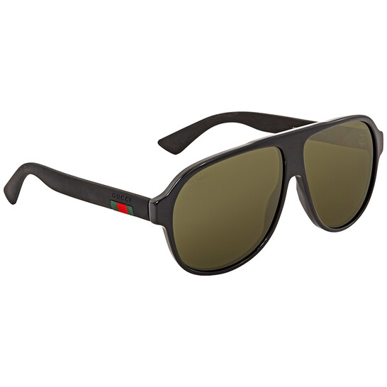 Gucci Green Pilot Men's Sunglasses GG0009S 001 59 889652047515 ...