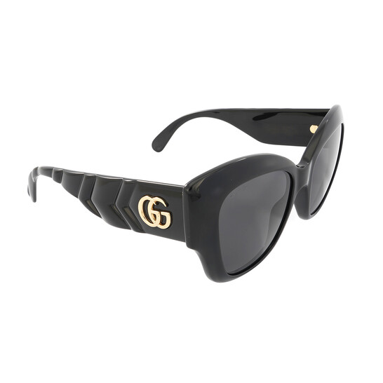 Gucci Grey Butterfly Ladies Sunglasses GG0808S 001 53 889652308548 ...