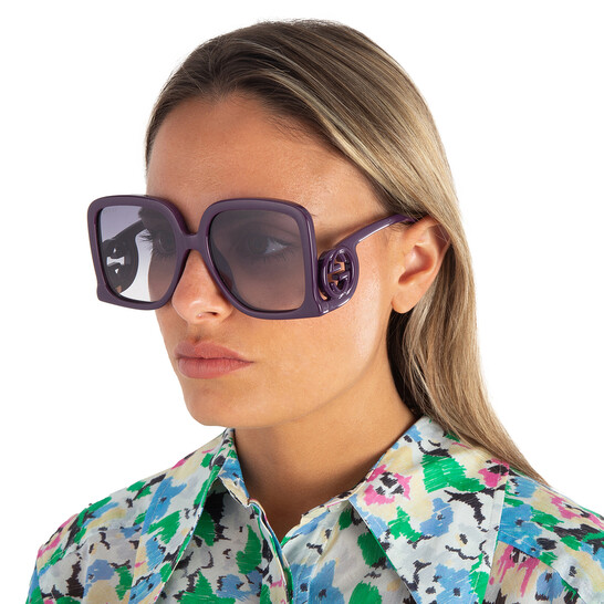 Gucci Grey Gradient Square Ladies Sunglasses GG1326S 003 58 ...