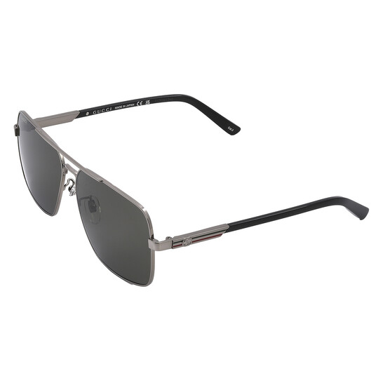 Gucci Grey Navigator Men's Sunglasses GG1289S 001 62 889652413808 ...