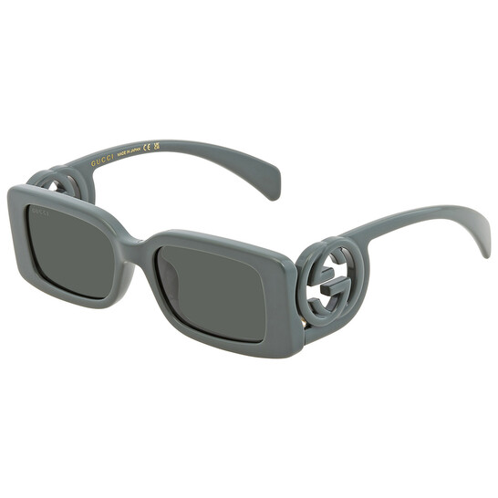 Gucci Solid Smoke Grey Rectangular Ladies Sunglasses GG1325S 003 54 ...