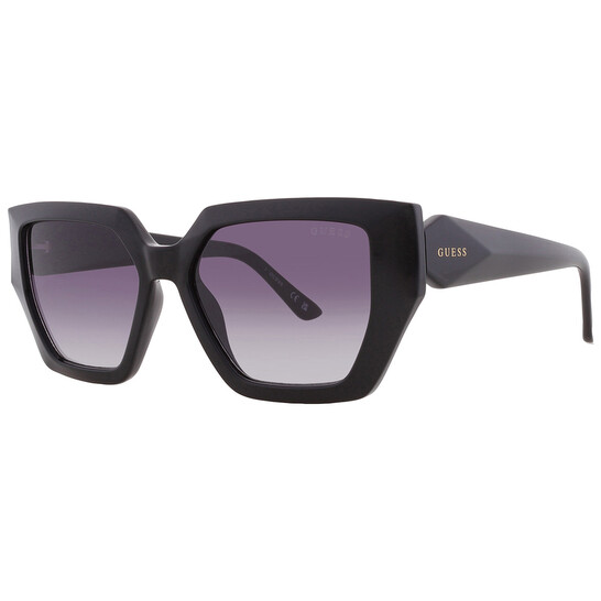 Guess Smoke Gradient Geometric Ladies Sunglasses GU7896 01B 53 ...