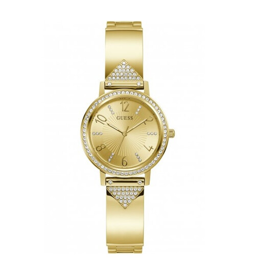 Guess Tri Luxe Quartz Gold Dial Ladies Watch GW0474L2 091661529696 ...