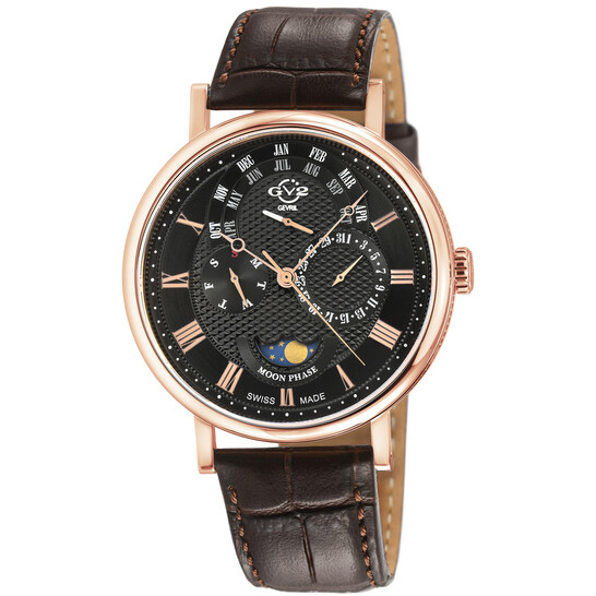 Gv2 By Gevril Maestro Quartz Moon Phase Grey Dial Men's Watch 43604 ...