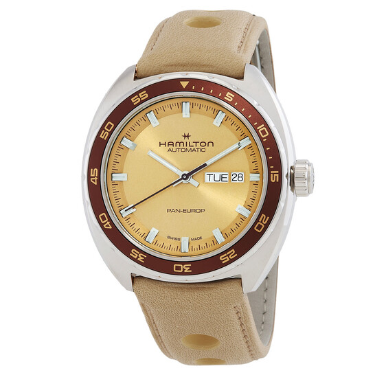 Hamilton American Classic Pan Europ Day Date Automatic Beige Dial Men's ...