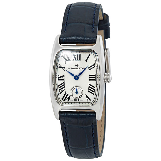 Hamilton Boulton Silver-White Dial Blue Leather Ladies Watch H13321611 ...