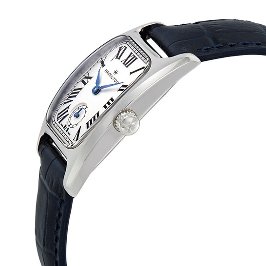 Hamilton Boulton Silver-White Dial Blue Leather Ladies Watch H13321611 ...