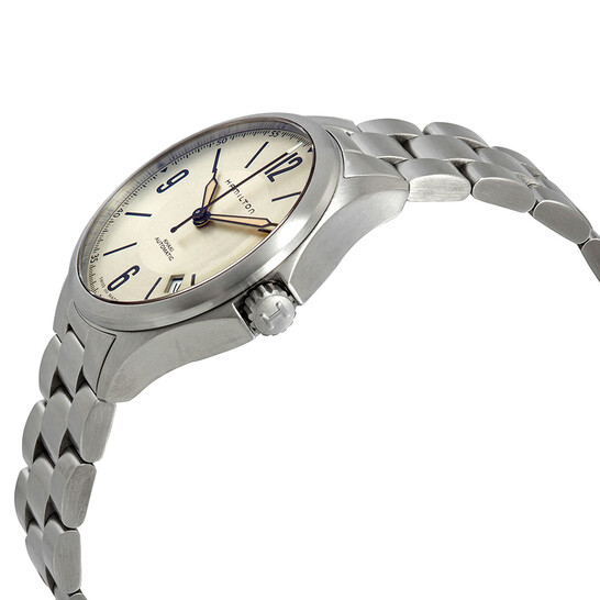 Hamilton Khaki Aviation Ivory Dial Automatic Men's Stainless Steel ...