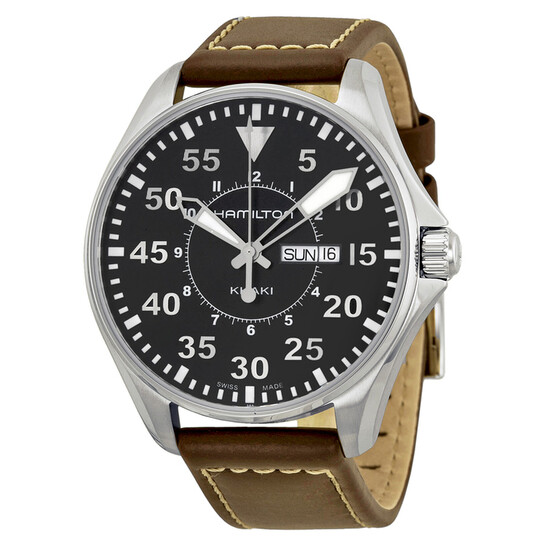 Hamilton Khaki Aviation Pilot Black Dial Men's Watch H64611535 ...