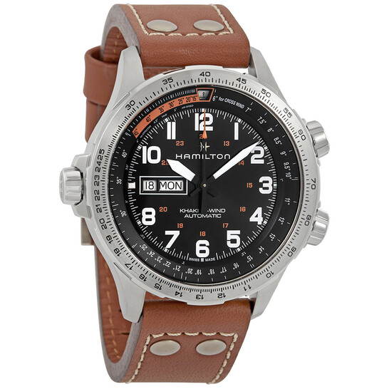 Hamilton Khaki Aviation X-Wind Lefty Automatic Black Dial Men's Watch ...