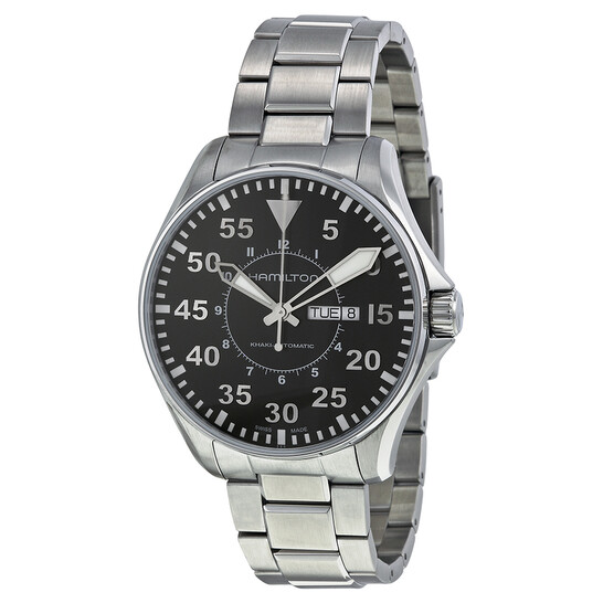 Hamilton Khaki Pilot Automatic Black Dial Men's Watch H64715135 ...