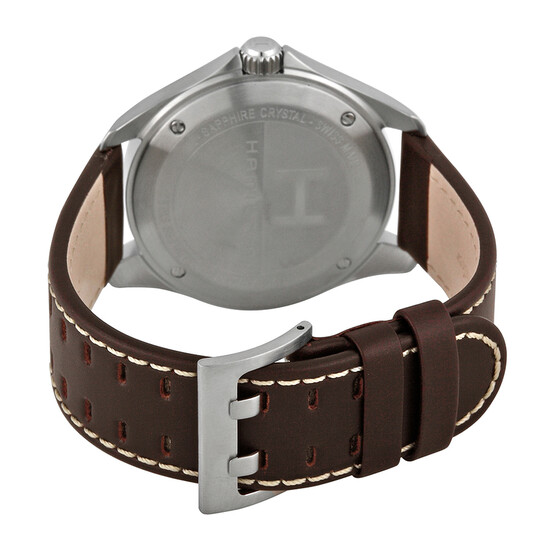 Hamilton Khaki Pilot Brown Leather Men's Watch H64611555 7640127752906 ...