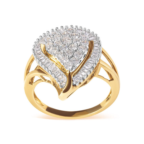 Haus Of Brilliance 10K Yellow Gold 1 Cttw Round and Baguette Cut ...