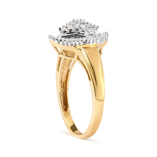 Haus Of Brilliance 10K Yellow Gold 1/2 Cttw Round And Baguette-cut ...