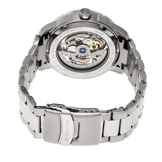 Heritor Ryder Automatic Silver Skeleton Dial Men's Watch HR4607 ...