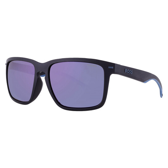 Hugo Boss Polarized Blue Mirror Rectangular Men's Sunglasses BOSS 1542 ...