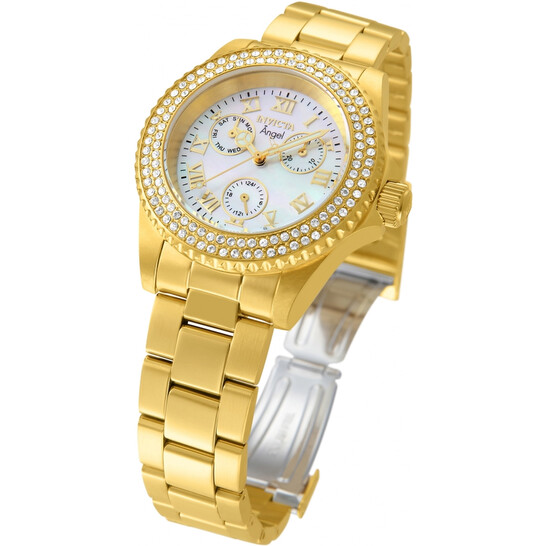 Invicta Angel Crystal White Mother of Pearl Dial Ladies Watch 23576 ...