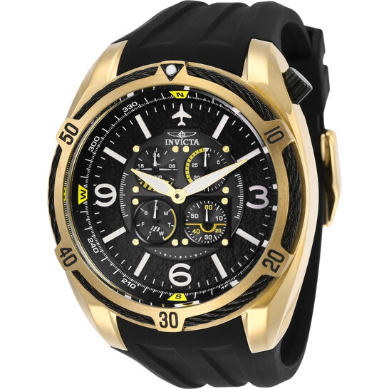 Invicta Aviator Quartz Black Dial Men's Watch 28079 886678335510 ...