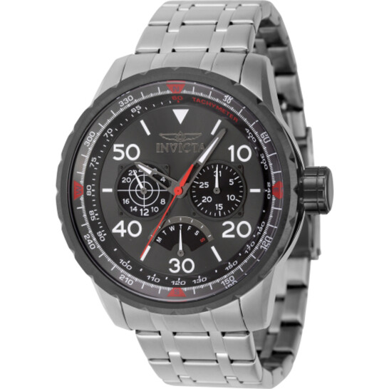 Invicta Aviator Retrograde GMT Quartz Gunmetal Dial Men's Watch 46982 ...