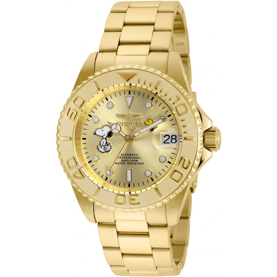 Invicta Character Collection Snoopy Automatic Gold Dial Men's Watch ...