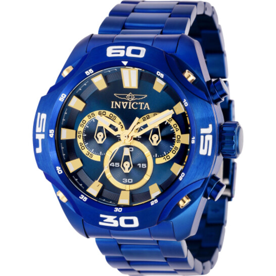 Invicta Coalition Forces Chronograph GMT Quartz Blue Dial Men's Watch ...