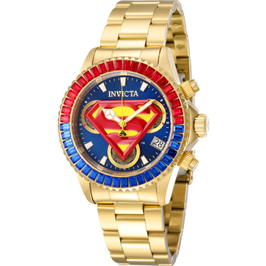Invicta DC Comics Superman Chronograph Quartz Crystal Blue Dial Pepsi ...