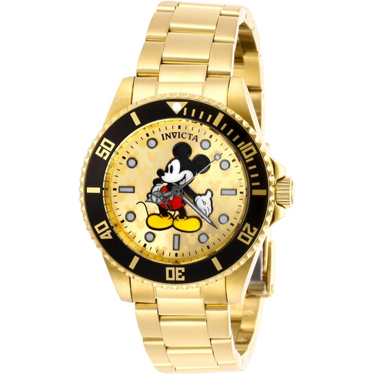 Invicta Disney Limited Edition Quartz Gold Dial Ladies Watch 29673 ...