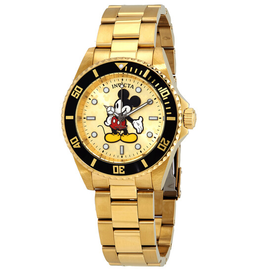 Invicta Disney Limited Edition Quartz Gold Dial Men's Watch 29670 ...