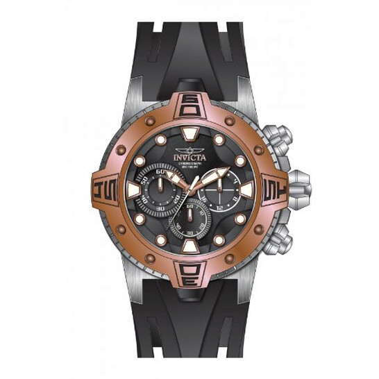 Invicta Excursion Chronograph Black Dial Black Polyurethane Men's Watch ...