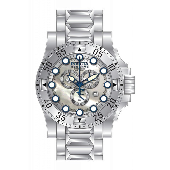 Invicta Excursion Chronograph River Pearl Dial Stainless Steel Men's ...