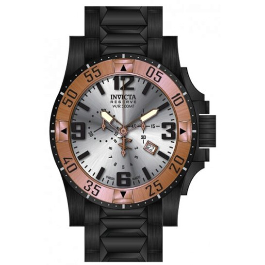 Invicta Excursion Chronograph Silver-dial Rose-tone PVD Men's Watch ...