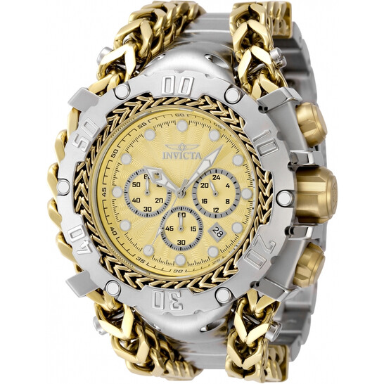 Invicta Gladiator Chronograph GMT Quartz Gold Dial Men's Watch 48190 ...