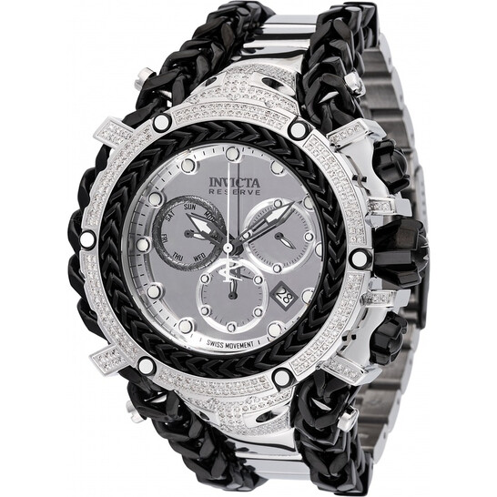 Invicta Gladiator Chronograph Quartz Diamond Silver Dial Men's Watch ...