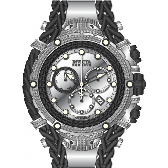 Invicta Gladiator Chronograph Quartz Diamond Silver Dial Men's Watch 48417 886678645091 ...