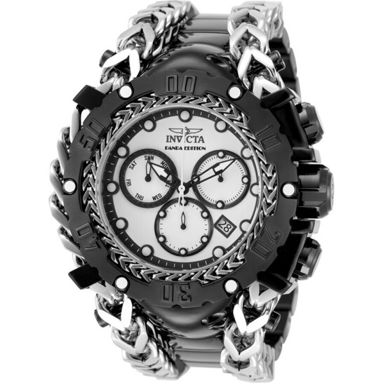 Invicta Gladiator Panda Chronograph Quartz White Dial Men's Watch 48612 ...
