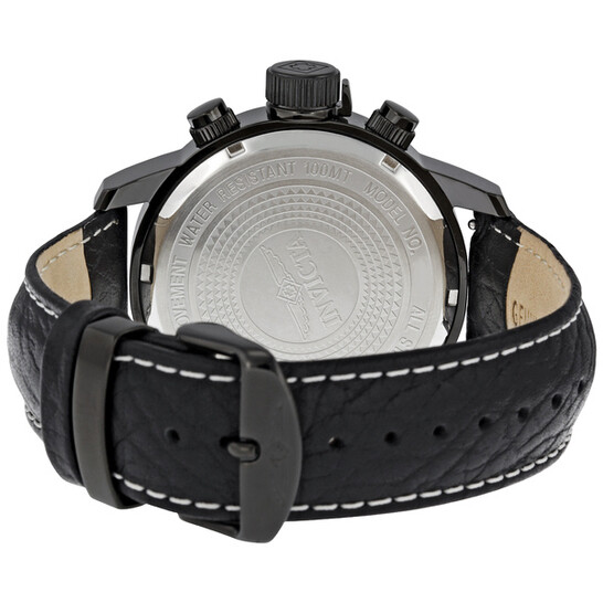 Invicta Lefty Chronograph Black Dial Black Leather Men's Lefty Watch ...