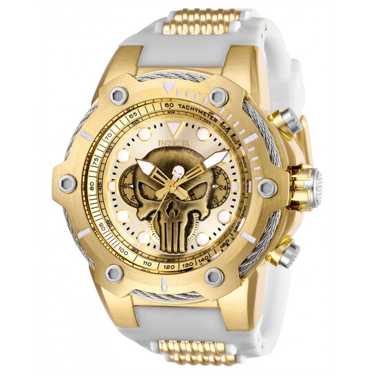 Invicta Marvel Punisher Chronograph Gold Dial Men's Watch 26924 ...