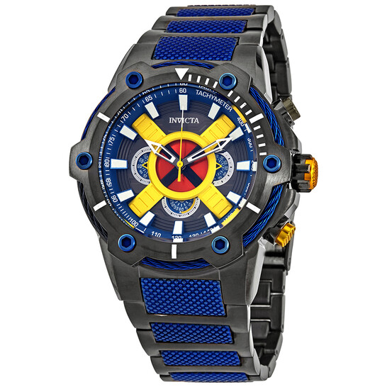 Invicta Marvel Limited Edition Cable Bolt X-Men Chronograph Blue Dial ...
